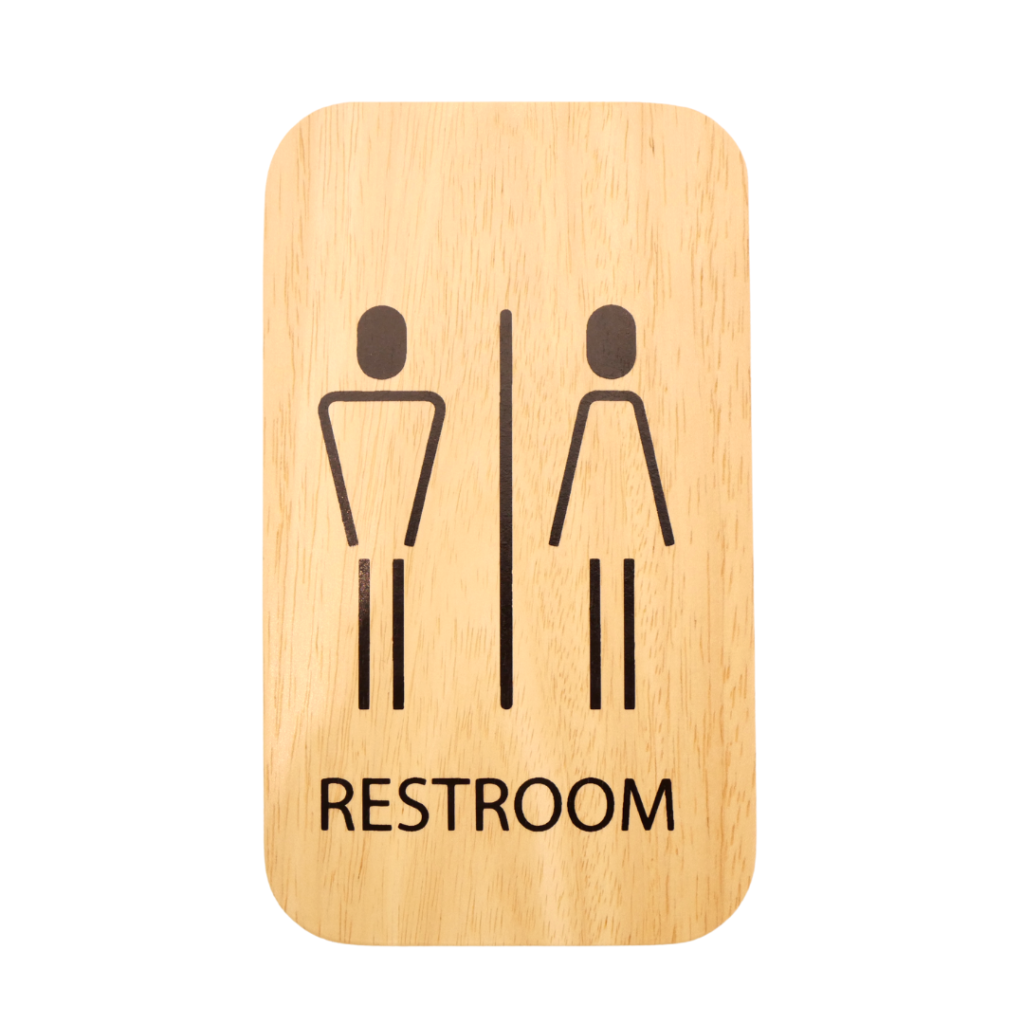 "RESTROOM" SIGN ป้ายห้องน้ำ - The Wood's Tale