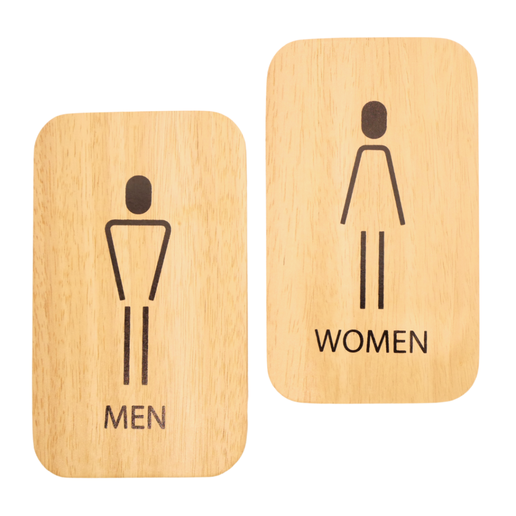 "WOMEN/MEN" SIGN ป้ายห้องน้ำ แยกชายหญิง - The Wood's Tale
